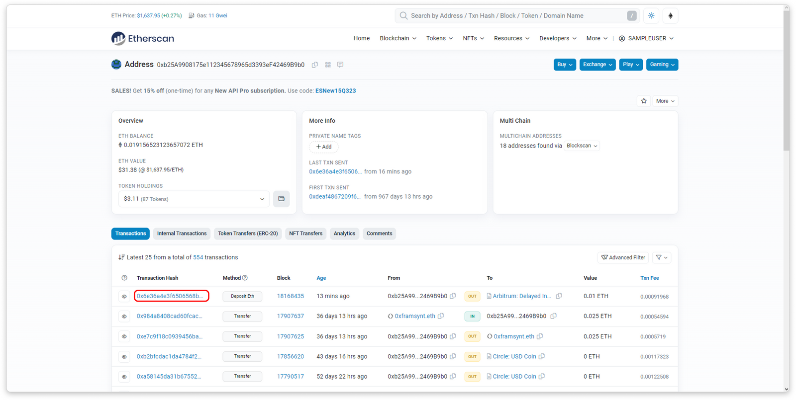 Etherscan Information Center | 4. Bridge your first ETH