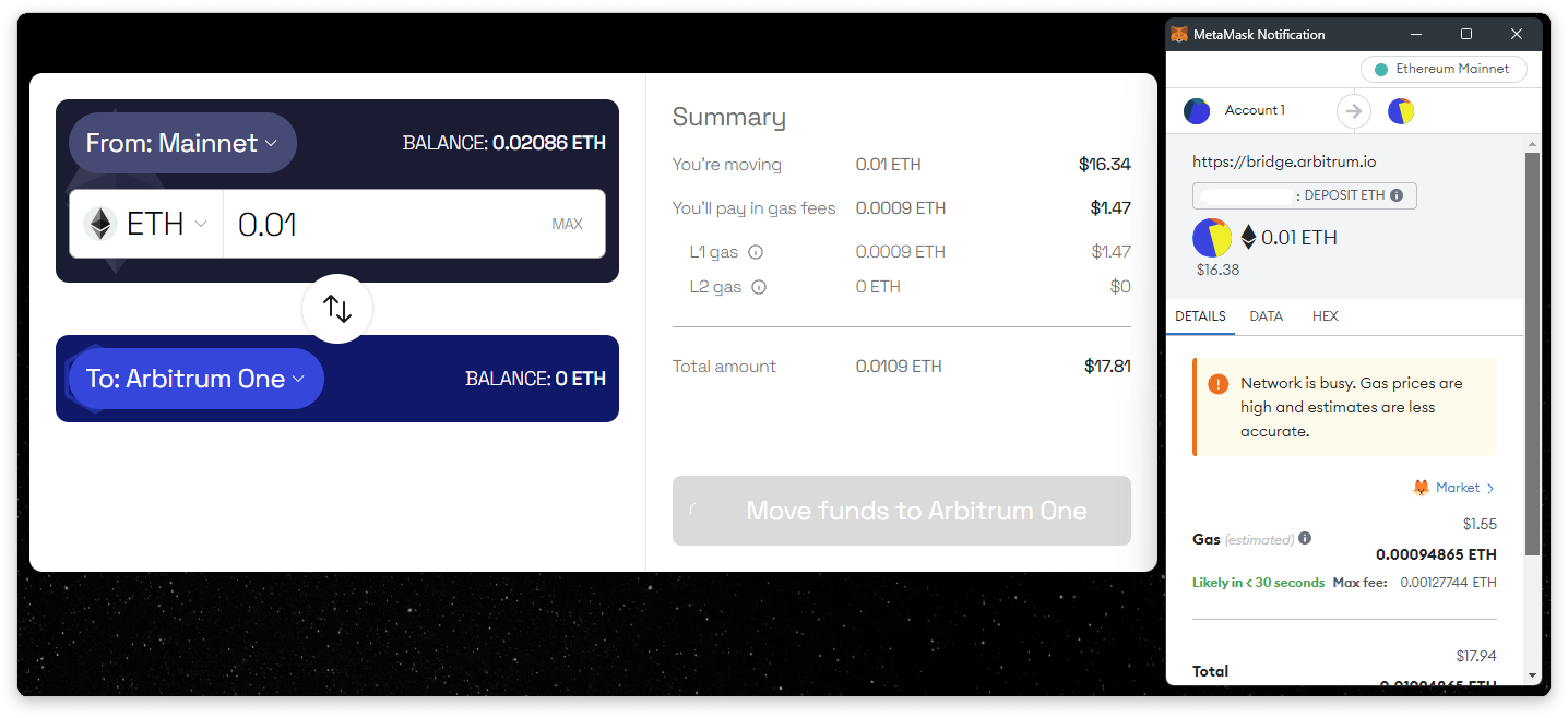 Etherscan Information Center | 4. Bridge your first ETH