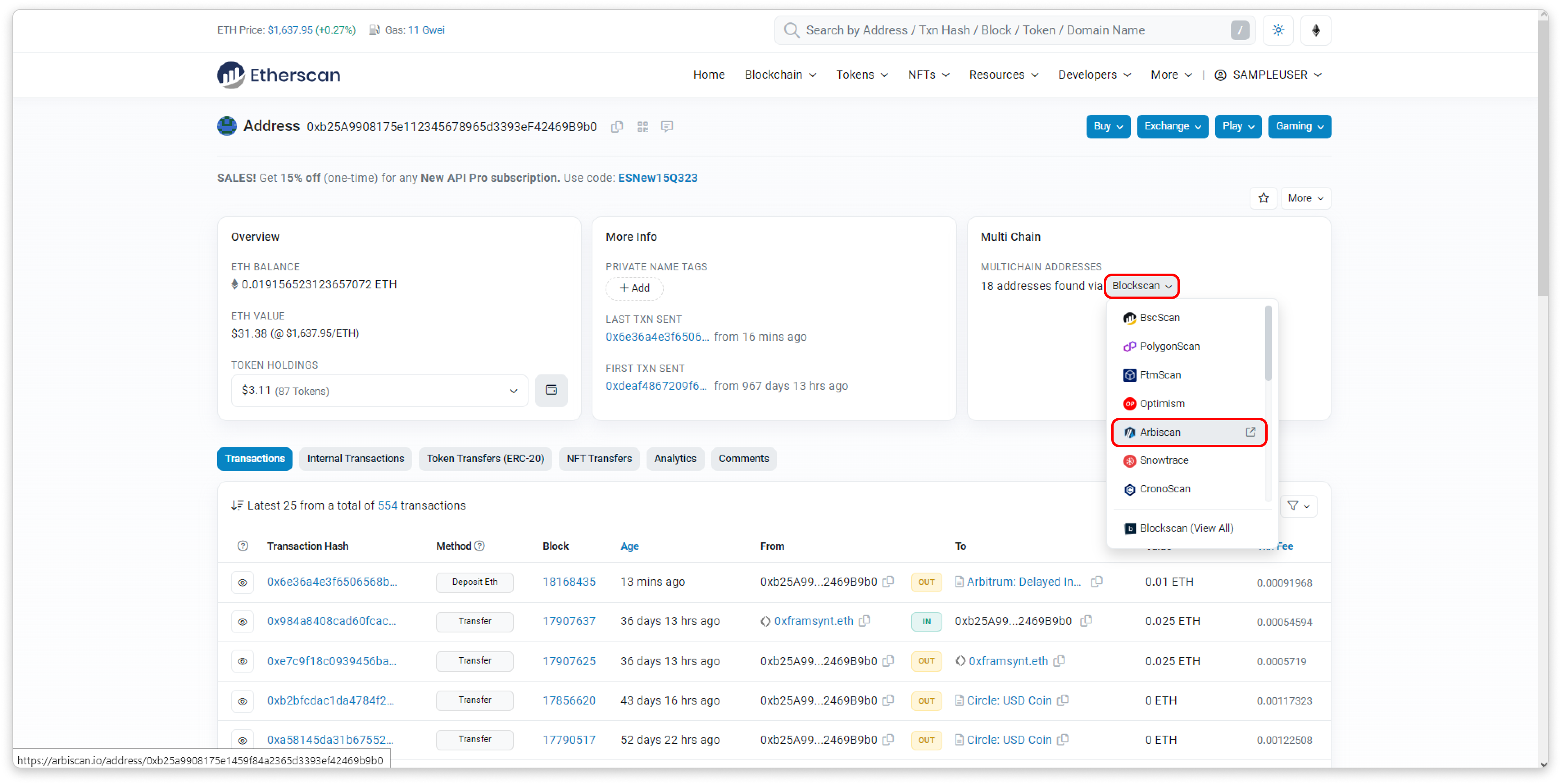 Etherscan Information Center | 4. Bridge your first ETH