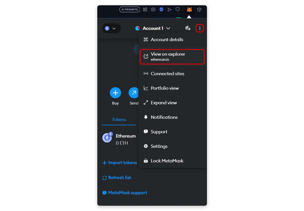 Etherscan Information Center | 3. Get your first NFT